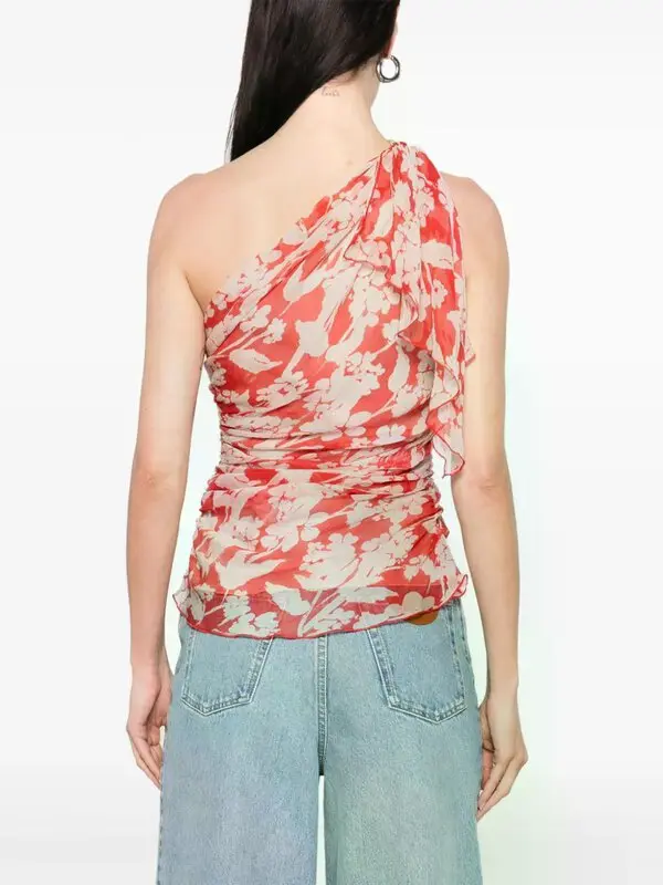 Victoria Beckham One-shoulder Floral Print Top