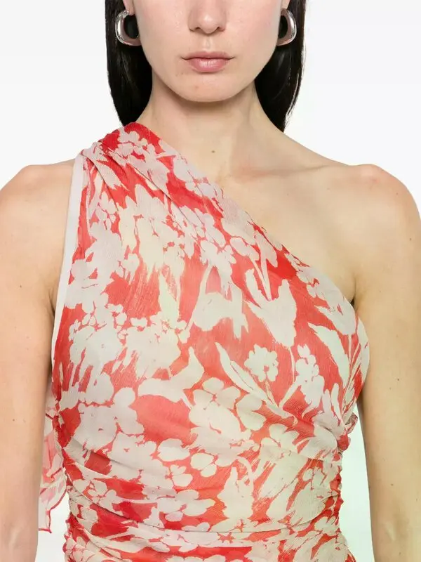 Victoria Beckham One-shoulder Floral Print Top