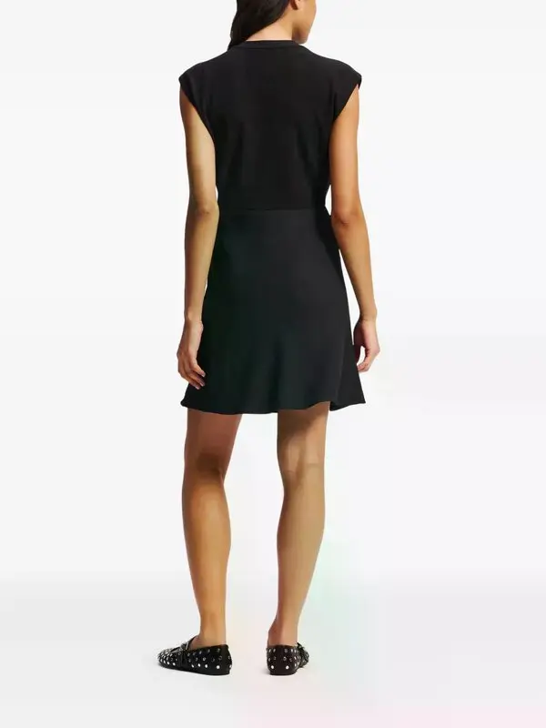 Karl Lagerfeld Sleeveless Crewneck Dress With Draped Detailing