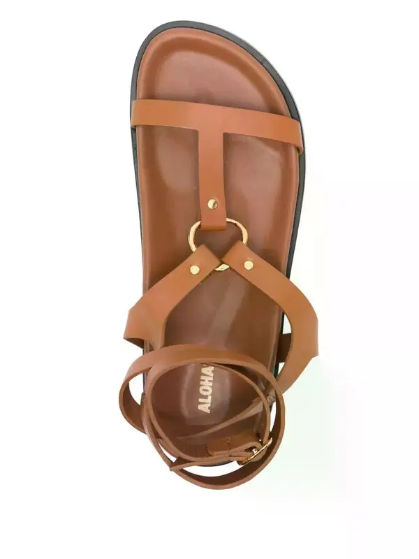 ALOHAS Buckle-fastening Leather Ankle Strap Sandals