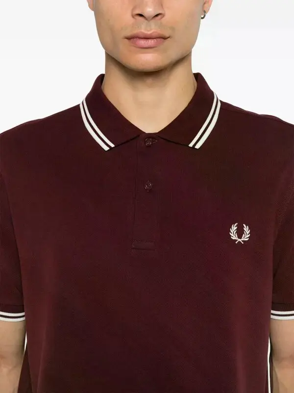 Comme Des Garçons X Fred Perry Logo-embroidered Polo Shirt - Red
