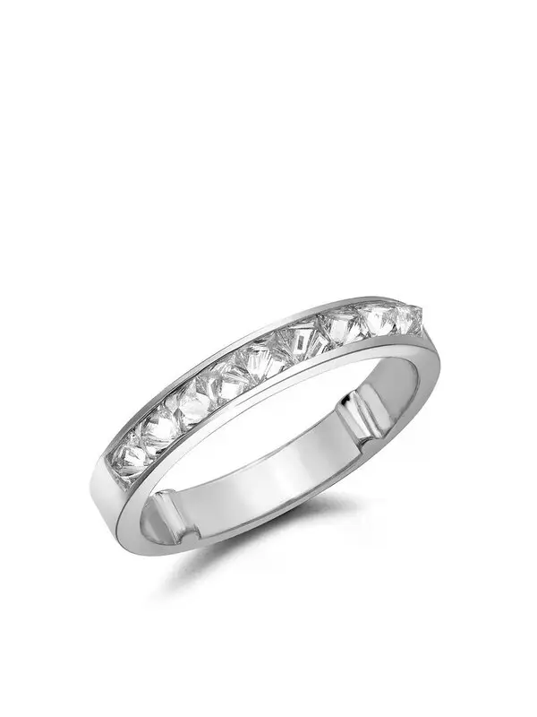 PRAGNELL 18kt White Gold Princess Cut Diamond Half-eternity Ring - Silver