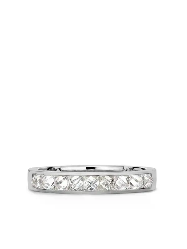 PRAGNELL 18kt White Gold Princess Cut Diamond Half-eternity Ring - Silver