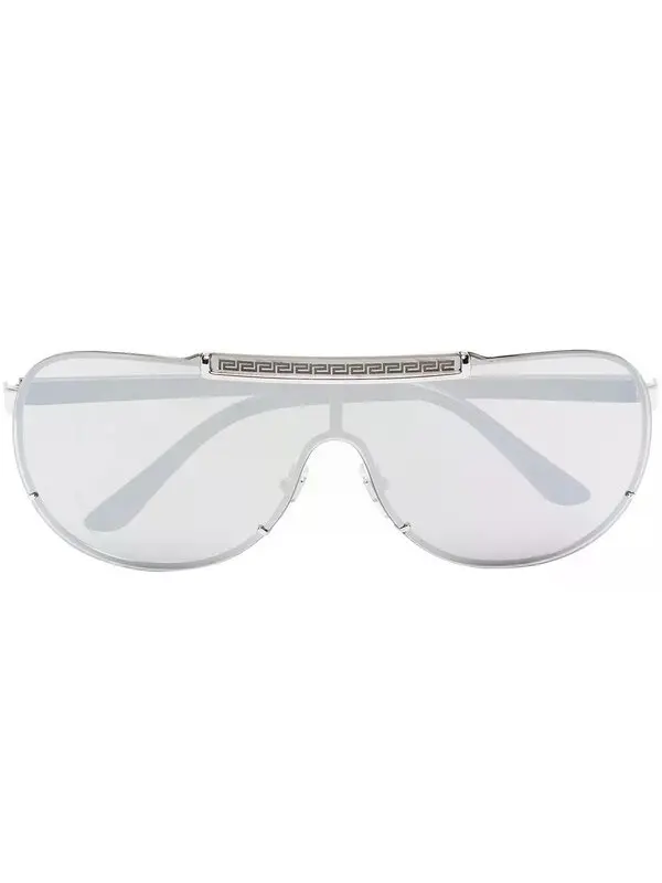 Versace Pilot-frame Sunglasses With Greca Detailing - Silver