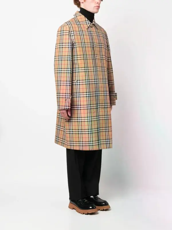 Burberry Checked Cotton Trench Coat