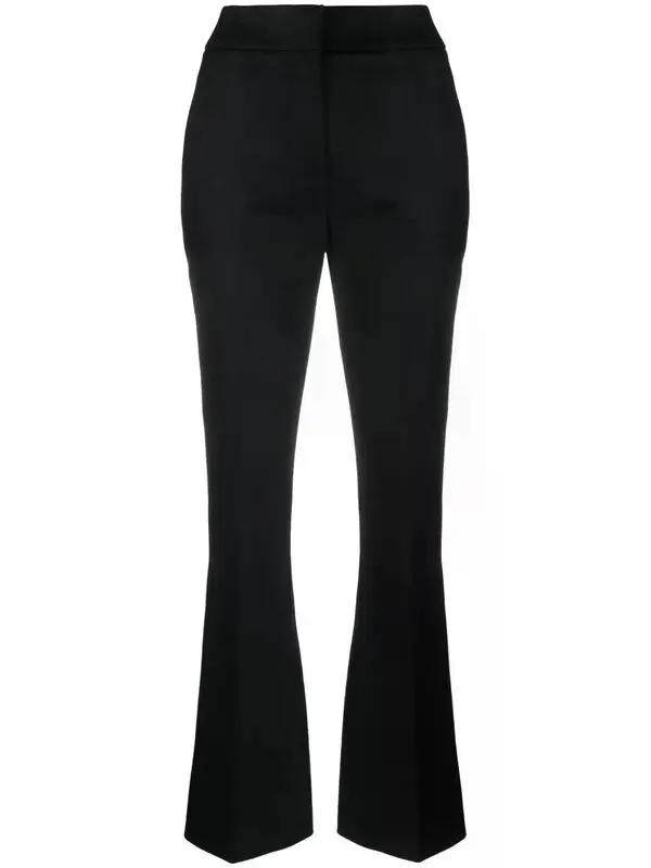 GENNY Laminated Flared Trousers - Black