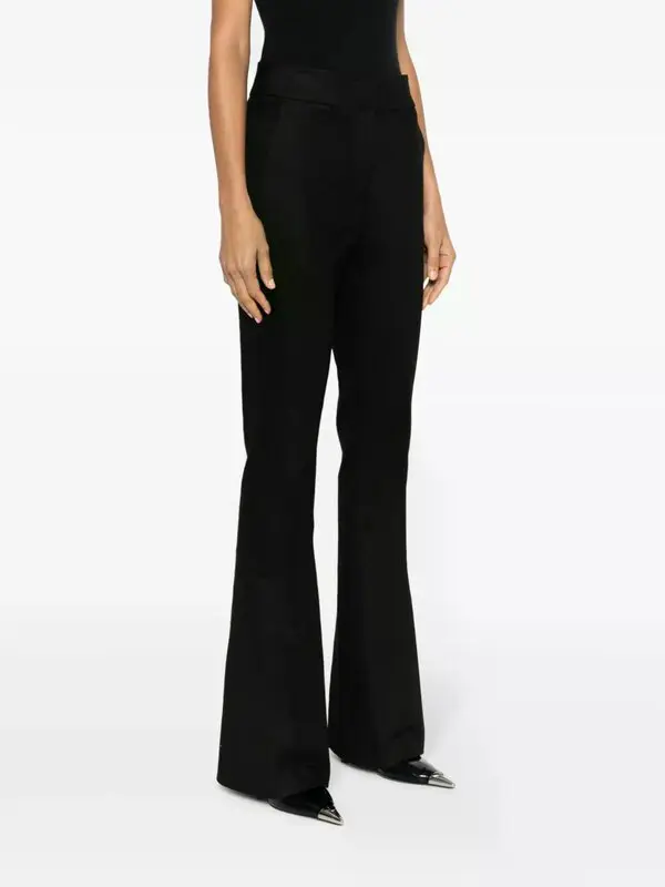 GENNY Laminated Flared Trousers - Black