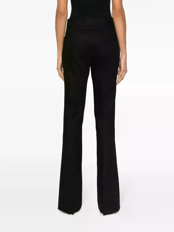 GENNY Laminated Flared Trousers - Black