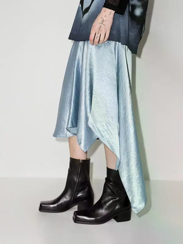 Marsèll Leather Block Heel Ankle Boots - Black