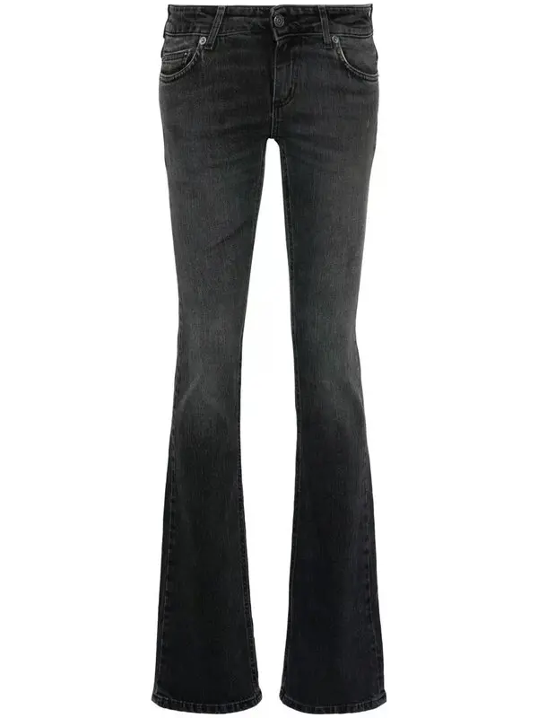 Fiorucci Logo Patch Bootcut Jeans - Black