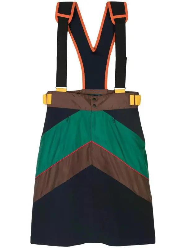 Kolor Colour-block Dungaree Dress - Brown