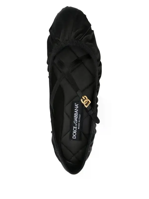 Dolce & Gabbana Logo Buckle Ballet Flats - Black