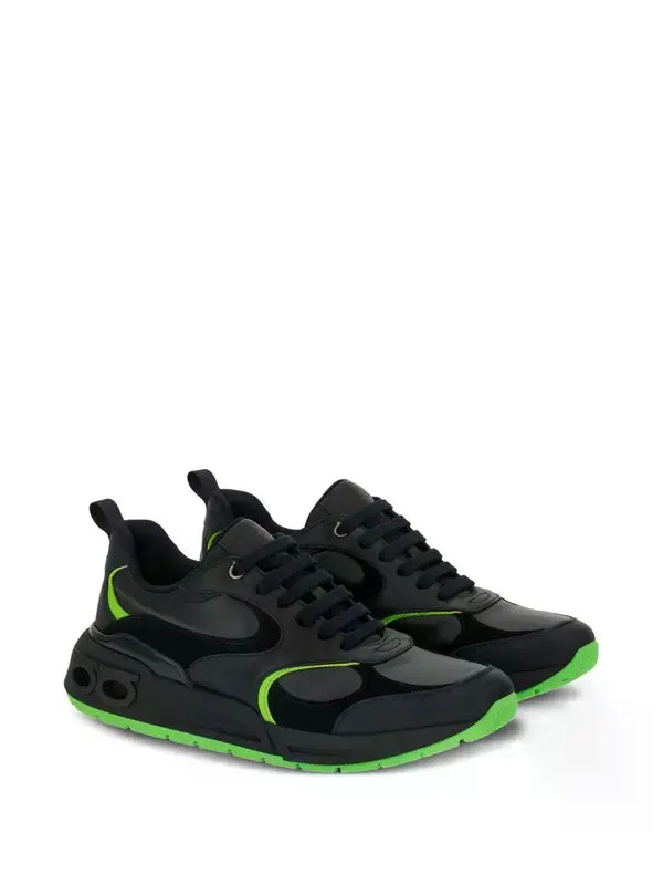 FERRAGAMO Gancini Embossed Leather Sneakers