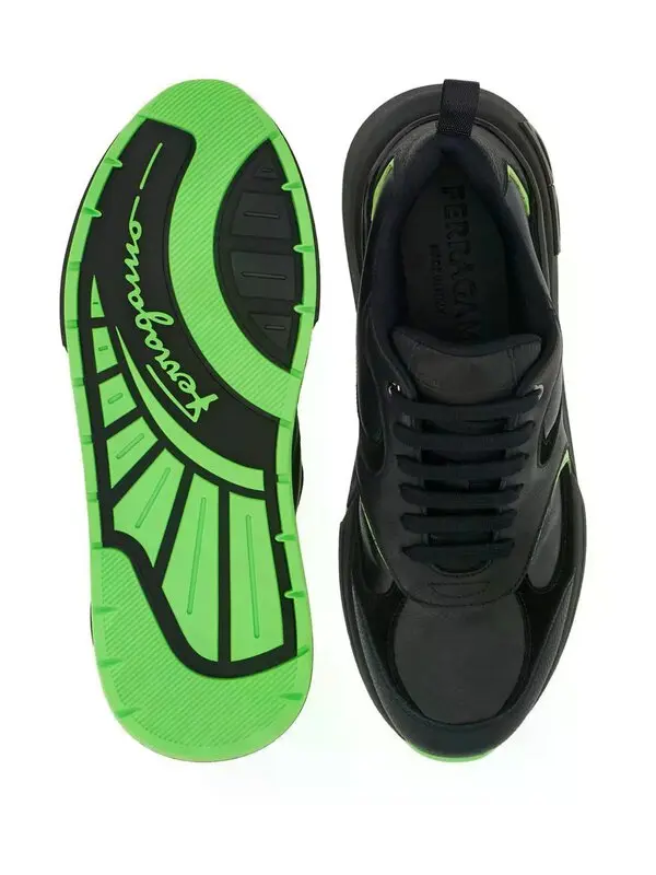 FERRAGAMO Gancini Embossed Leather Sneakers