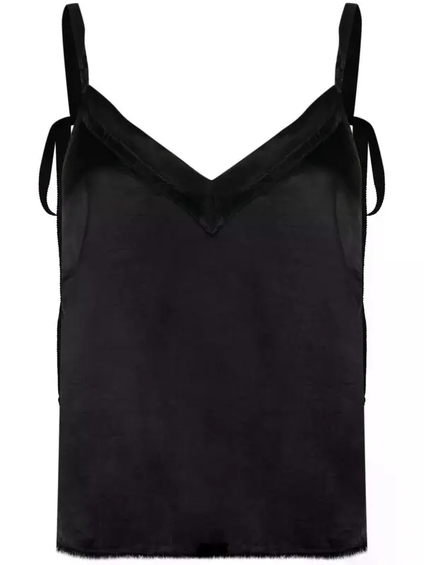 Raquel Allegra Mino Satin Top - Black