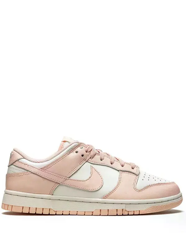 Nike Dunk Low Orange Pearl Leather Sneakers - White