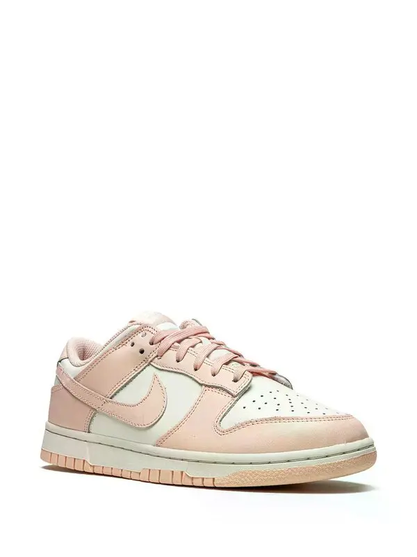 Nike Dunk Low Orange Pearl Leather Sneakers - White