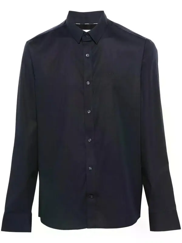Calvin Klein Monogram-embroidered Cotton Shirt
