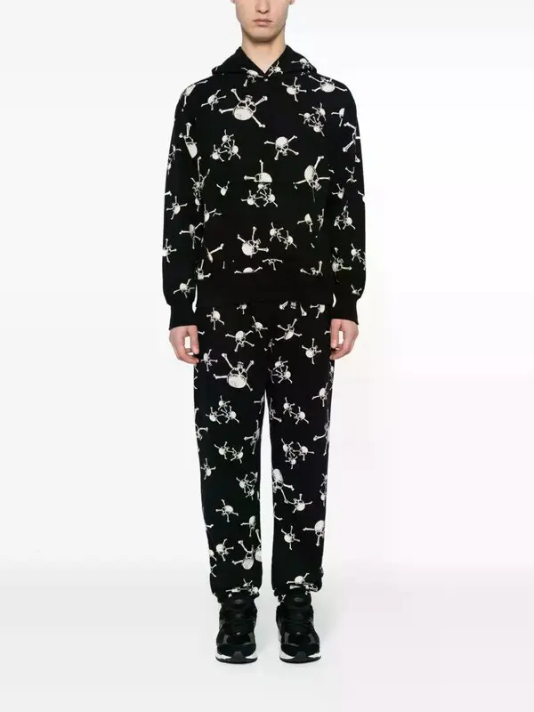 SAINT MXXXXXX Skull-print Cotton Track Pants