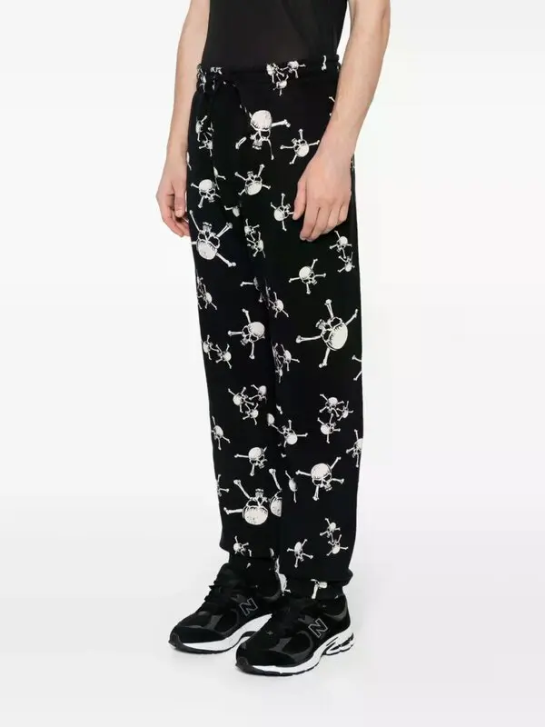 SAINT MXXXXXX Skull-print Cotton Track Pants