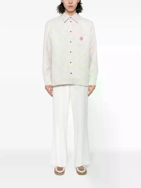 Casablanca Logo-appliqué Monogram-jacquard Jacket - Green