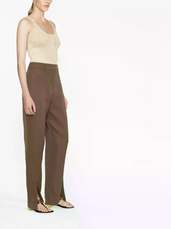 Balmain Slit-detail Wool Trousers