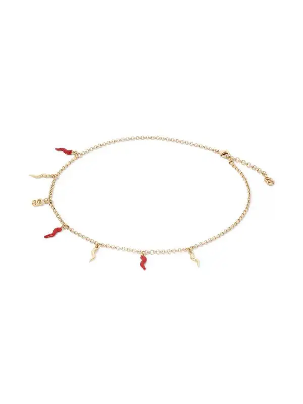 Dolce & Gabbana Tone Brass Horn Charm Necklace