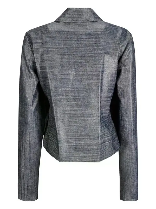MARIA CALDERARA Cropped Denim Jacket With Brooch Detail