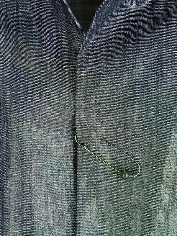 MARIA CALDERARA Cropped Denim Jacket With Brooch Detail