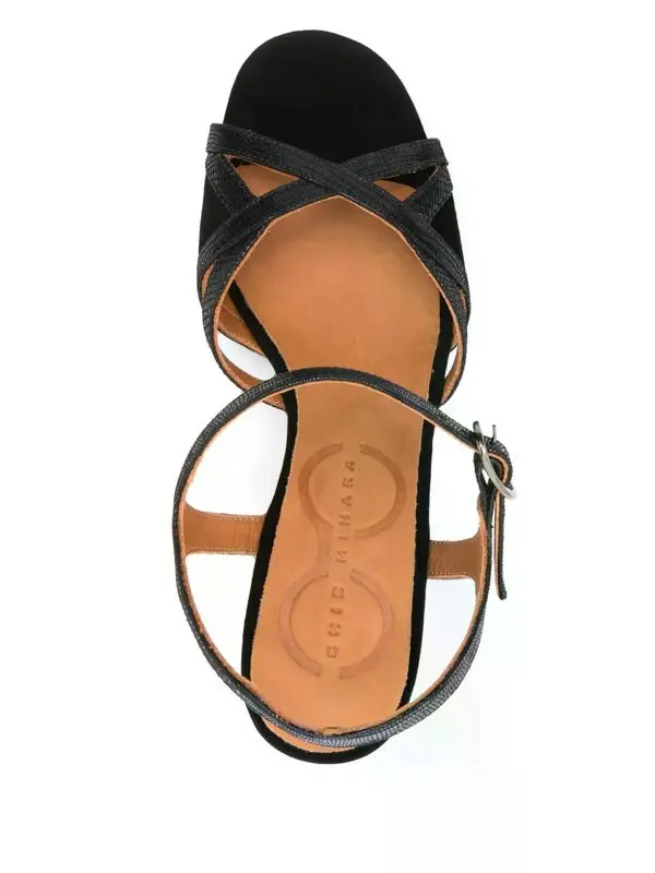 Chie Mihara Bemon Crossover-strap Block Heel Sandals - Black