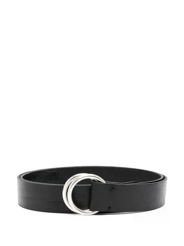 ERALDO Leather Belt With D-ring Buckle - Black