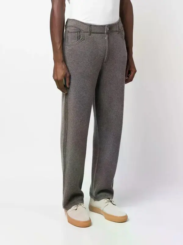 BARRIE Contrast Stitching Denim-effect Trousers