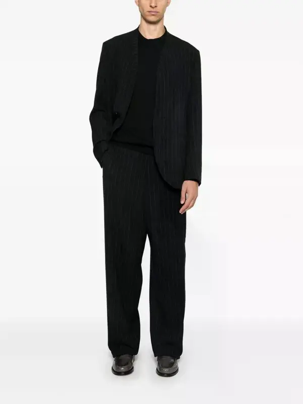 D4.0 Fine Knit Wool Crew Neck Sweater - Black