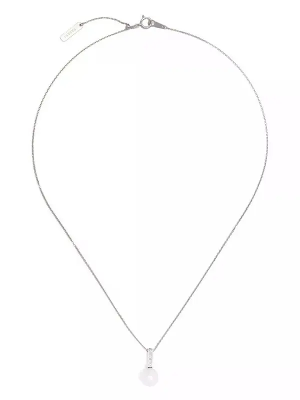 TASAKI 18kt White Gold Akoya Pearl And Diamond Necklace - Silver