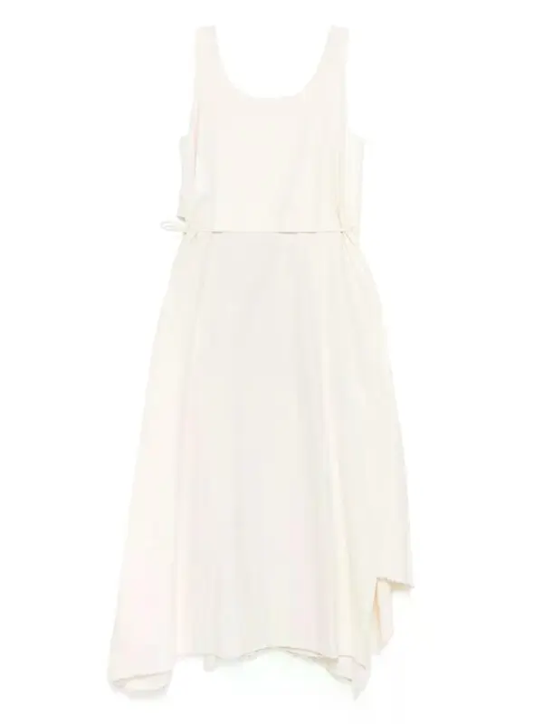 FORME D'EXPRESSION Sleeveless Cotton Dress With Tie-fastening Straps - Neutrals