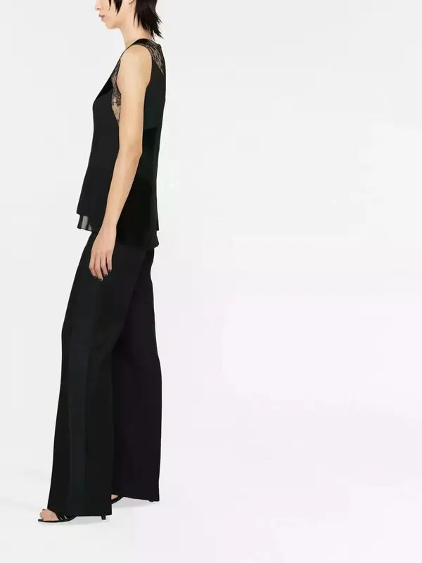 Stella McCartney Patchwork Lace-detail Velvet Top