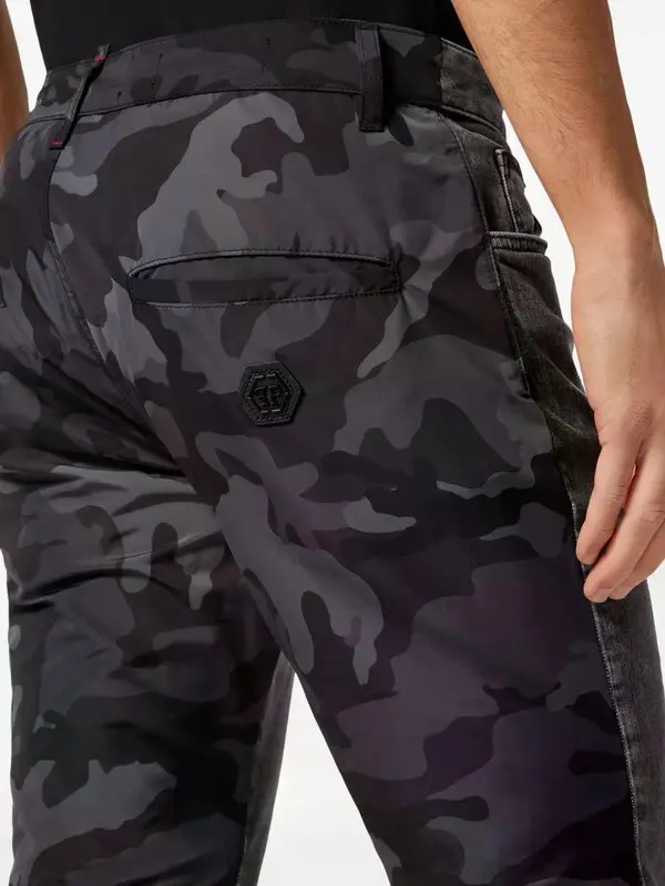 Philipp Plein Skinny Jeans With Camouflage Print - Grey
