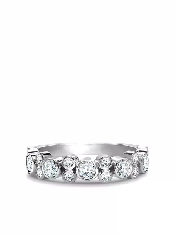 PRAGNELL 18kt White Gold Diamond Band Ring - Silver