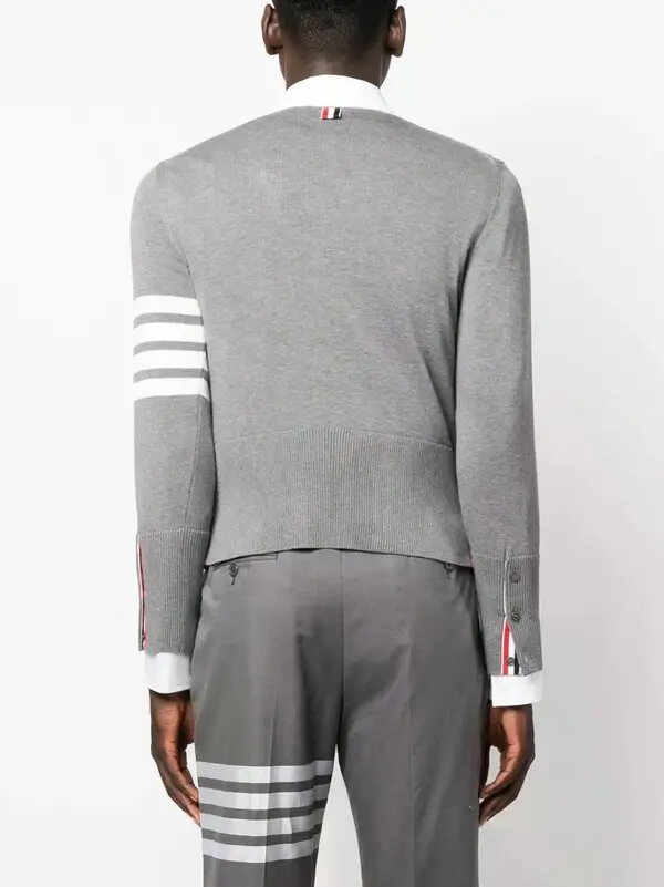 Thom Browne 4-bar Cable-knit Crewneck Sweatshirt