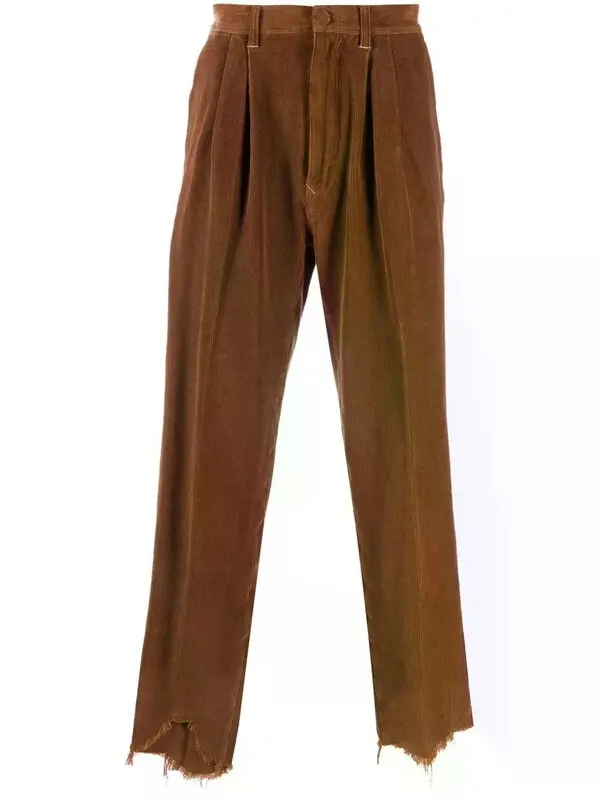Incotex Corduroy Trousers With Raw Edge Hem