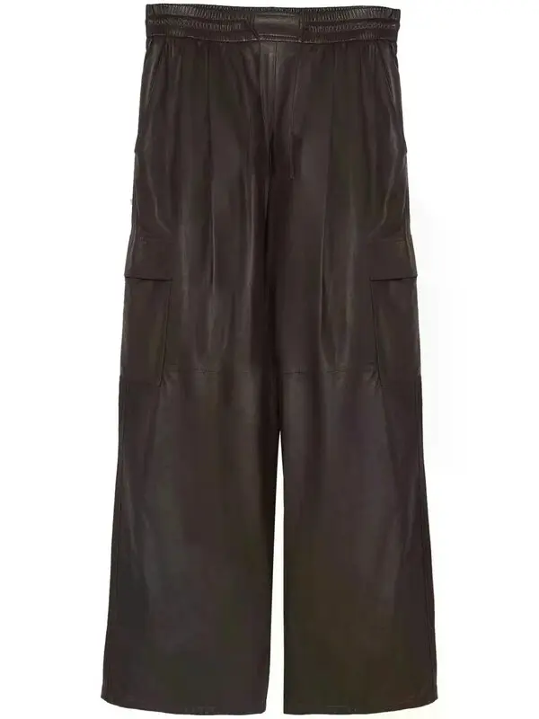 YVES SALOMON Leather Wide-leg Trousers
