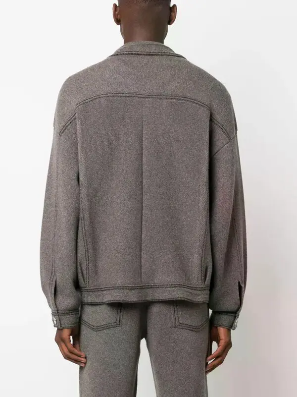 BARRIE Oversized Denim Jacket - Brown