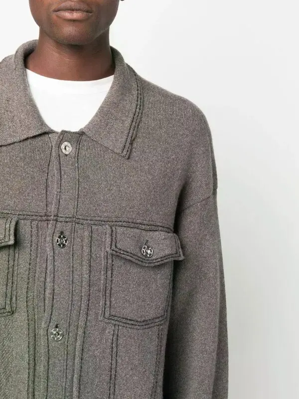 BARRIE Oversized Denim Jacket - Brown