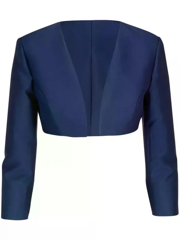 Carolina Herrera Long-sleeve Cropped Jacket - Blue