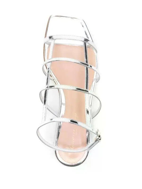GIANVITO ROSSI Metallic Leather Flat Sandals