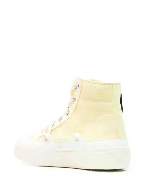 Inuikii Distressed Matilda High Top Sneakers - Yellow
