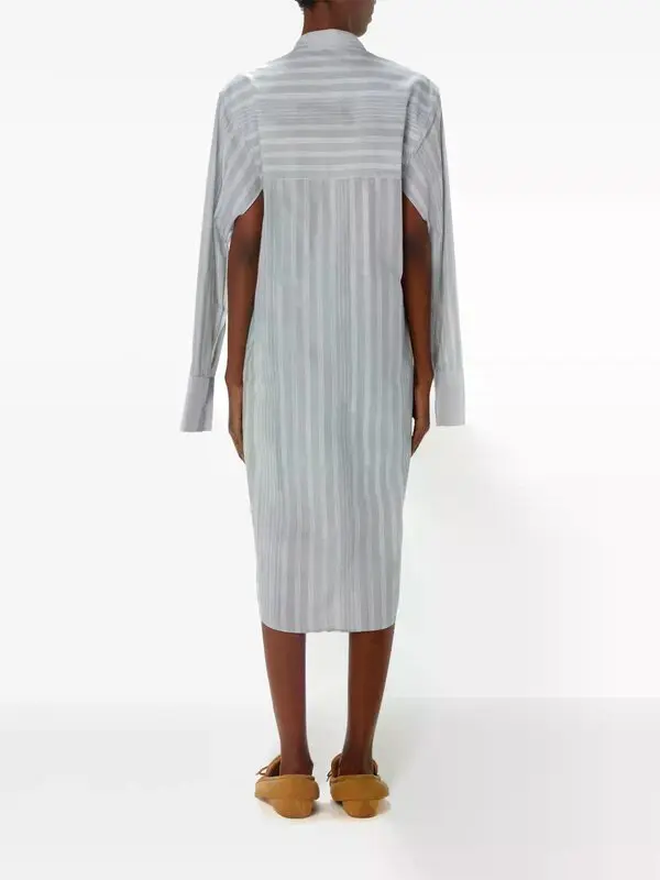 JW Anderson Belted Tuxedo Shirtdress With Vertical Stripe Print