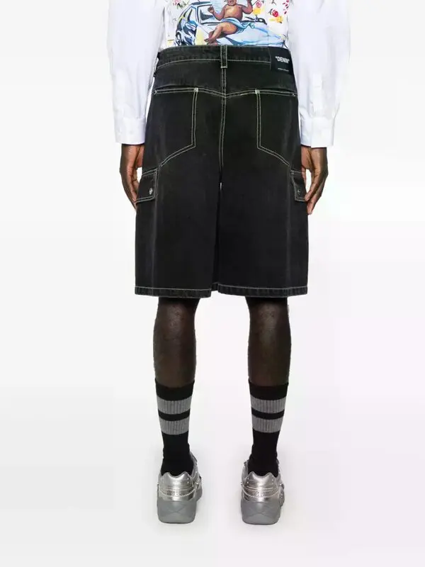 Off-White Embroidered Logo Denim Shorts