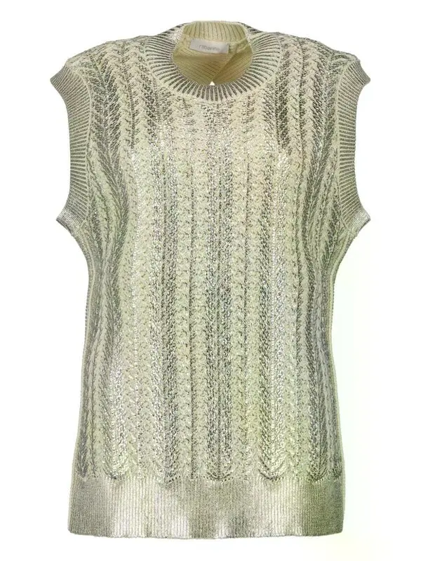 Rabanne Textured Knit Sleeveless Top