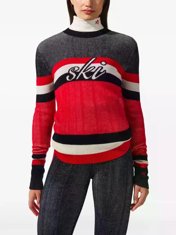 Perfect Moment Evie Striped Merino Wool Sweater